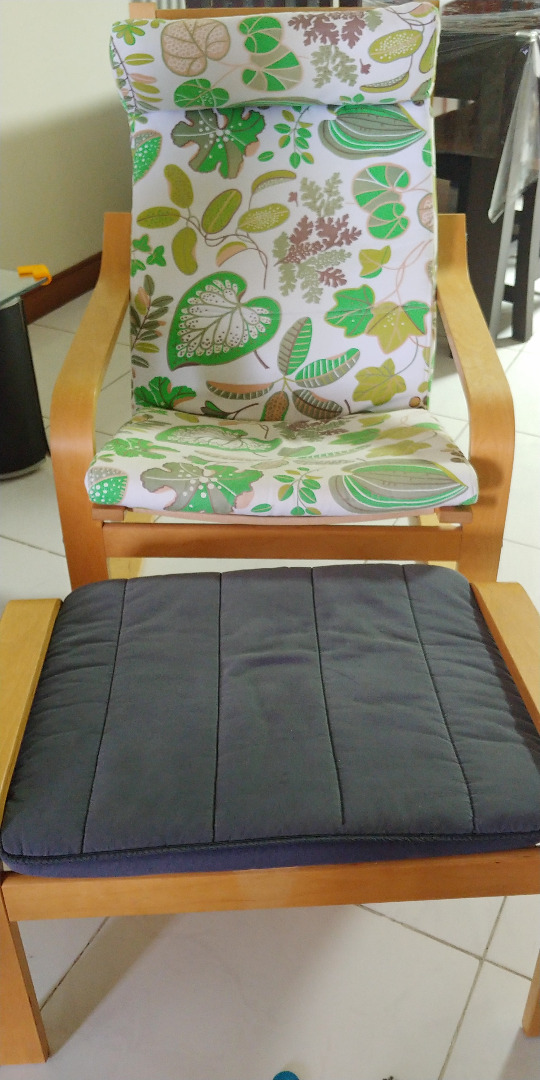 Ikea Poang Armchair and FootStool, Furniture & Home Living, Furniture ...