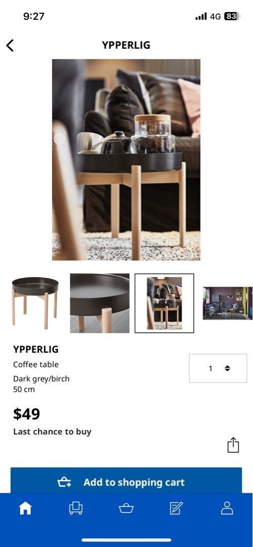 Ikea YPPERLIG Coffee Table, Furniture & Home Living, Furniture, Tables ...