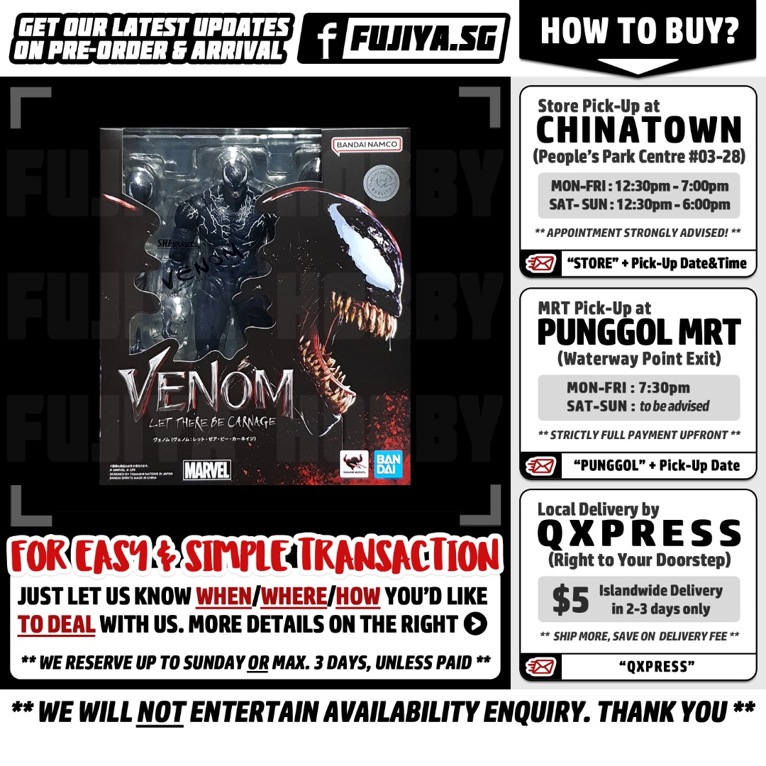 [IN-STOCK!!] S.H. Figuarts Venom (Venom: Let There Be Carnage), Hobbies ...