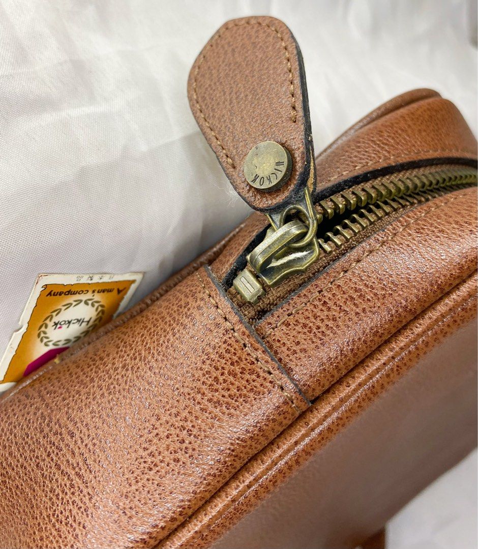 Japan Surplus Genuine Leather Hickok Pouch for Men Color Tan, Men's ...