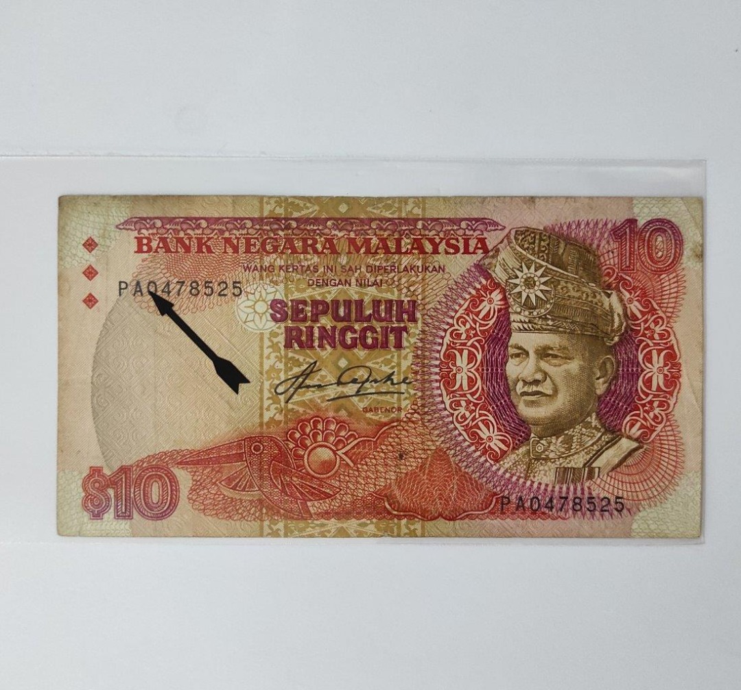 Malaysia Old Banknote RM 10 Taha Signed First Prefix PA, Hobbies & Toys ...