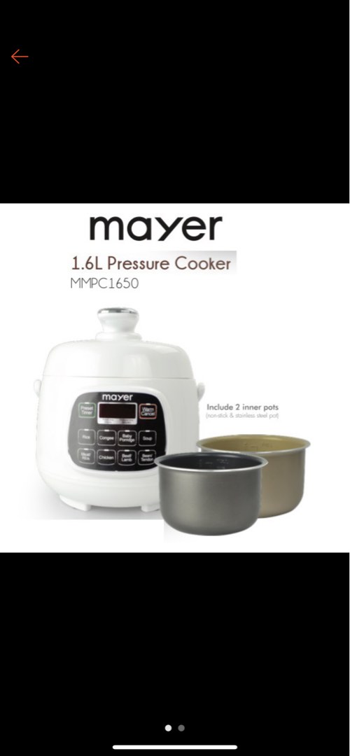 Mayer pressure cooker 1.6l, TV & Home Appliances, Kitchen Appliances ...