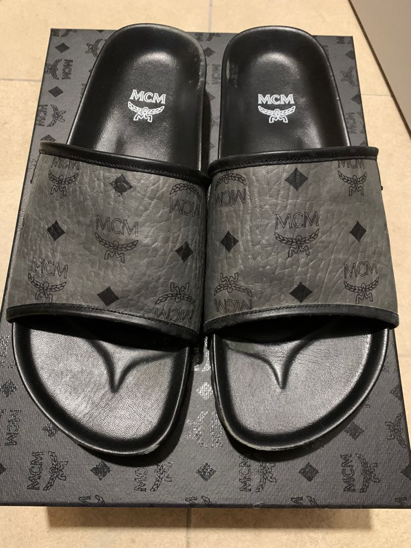 MCM Slides, Men's Fashion, Footwear, Flipflops and Slides on Carousell