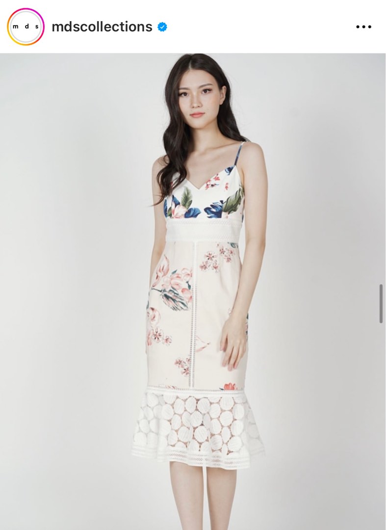 MDS Bellari Floral Lace White Dress, Women's Fashion, Dresses & Sets, Dresses on Carousell