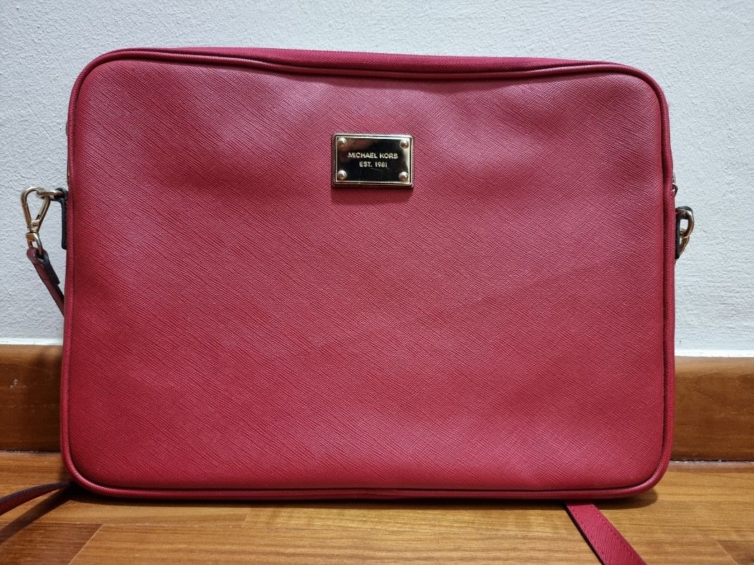 Michael Kors Red and Gold 15 inch Laptop Bag, Computers & Tech, Parts ...