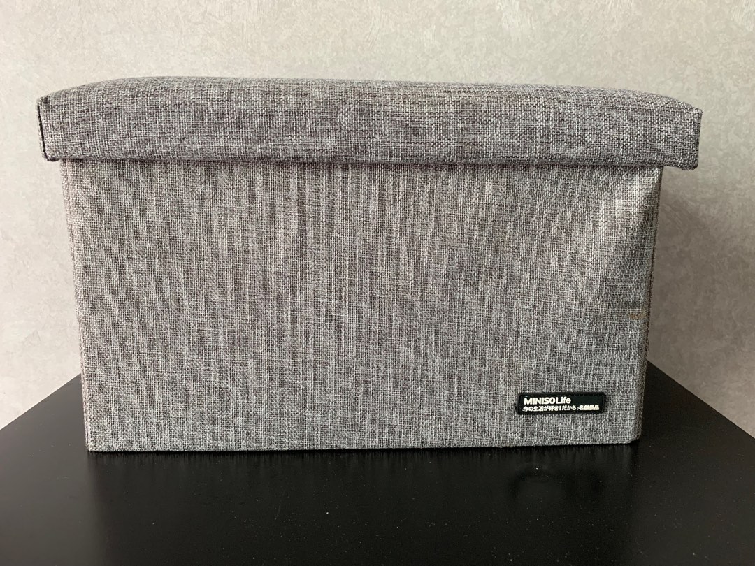 Miniso Folding Storage Box with cover, Furniture & Home Living, Home ...