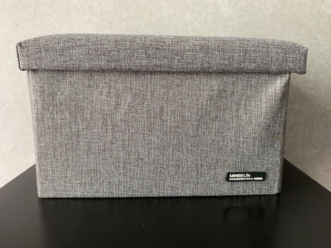 Miniso Folding Storage Box with cover, Furniture & Home Living, Home ...