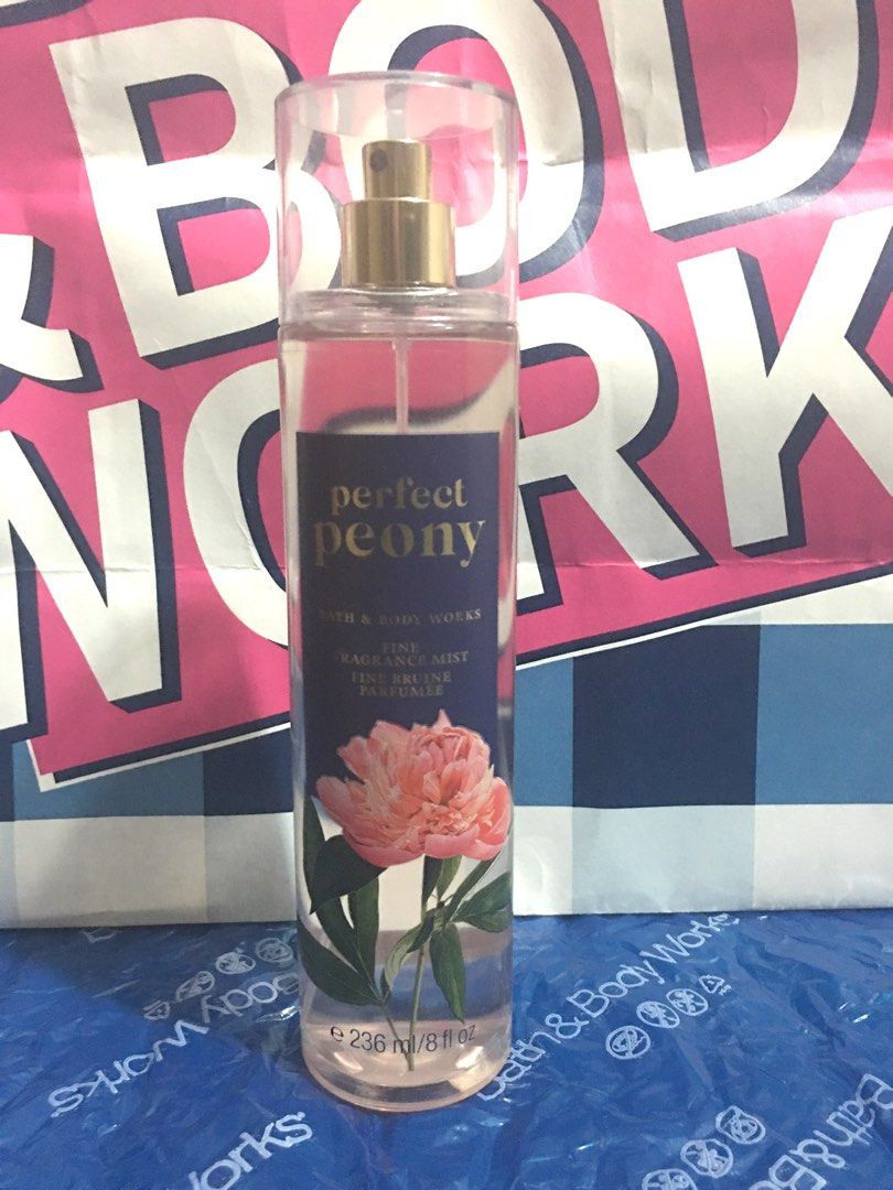 NEW! Bath & Body Works PERFECT PEONY Fine Fragrance Mist 236 mL /8 FL ...