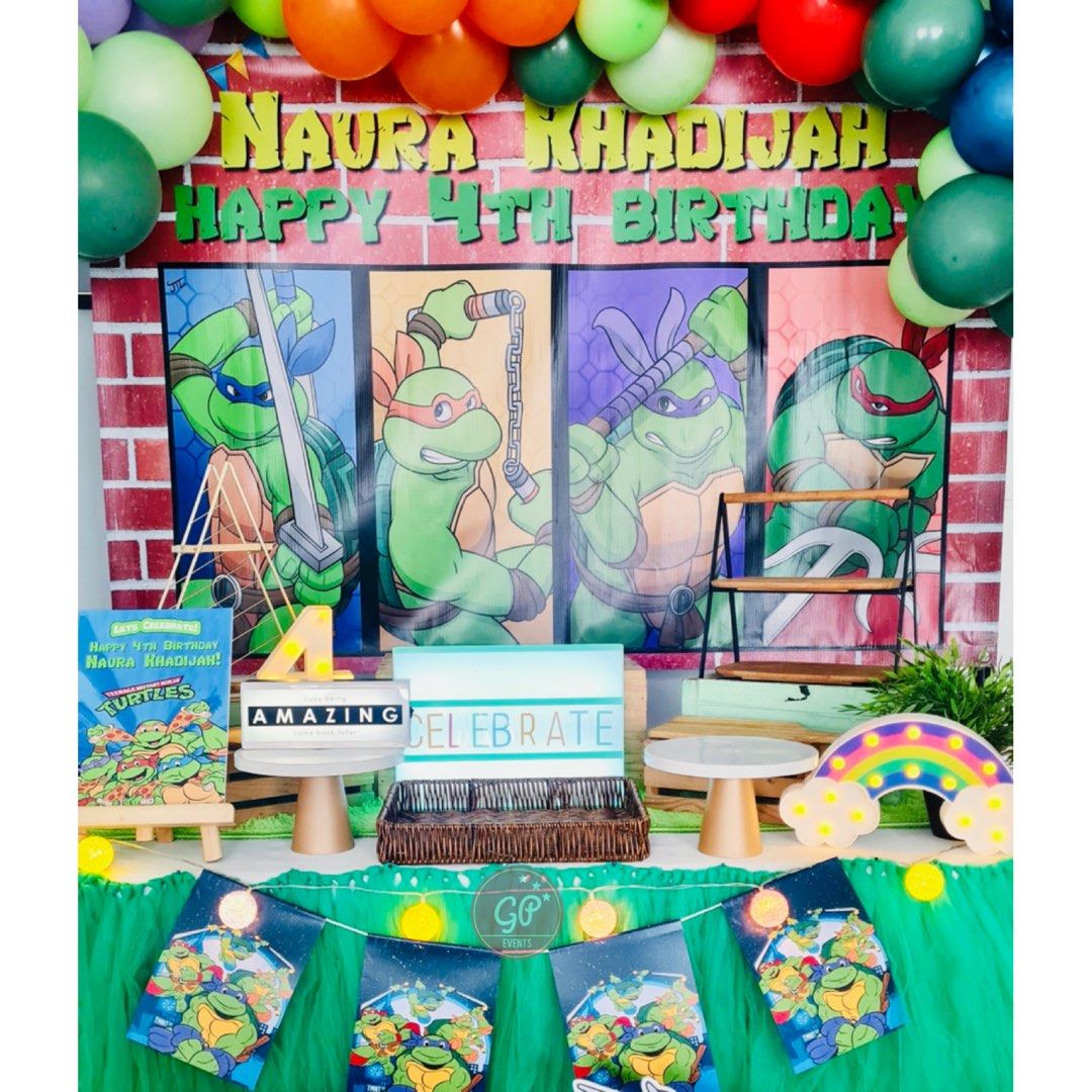 Ninja Turtles Theme Dessert Table Decor Set Up, Lifestyle Services ...