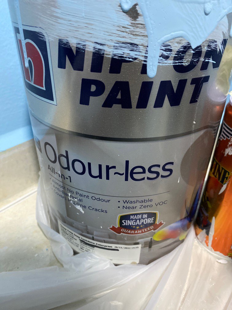 Nippon paint odourless blue, Furniture & Home Living, Home Improvement ...