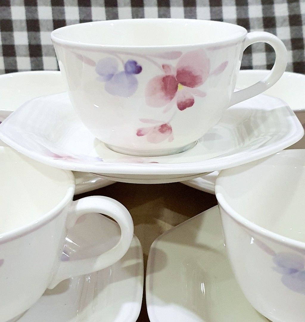 Noritake Craftone Japan Morning Song Tea Cups and Saucer 5 sets ...