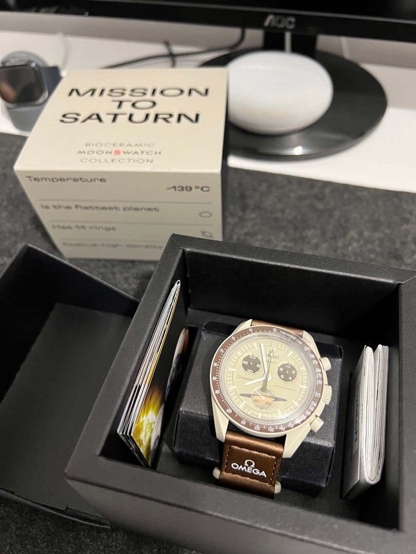 Omega x Swatch MoonSwatch Saturn, Luxury, Watches on Carousell