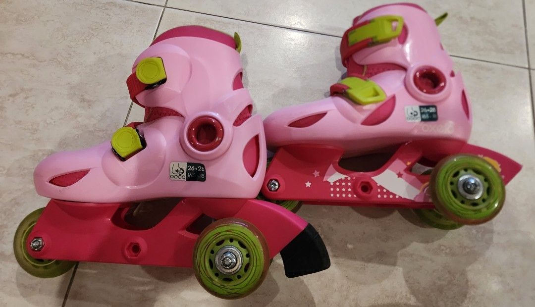 Oxelo Pink Roller Skates For Girl, Sports Equipment, Sports & Games ...