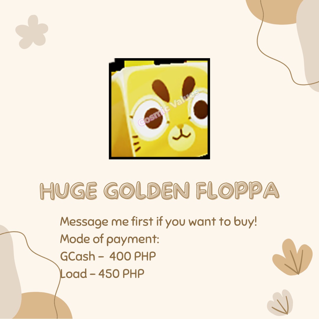 PET SIMULATOR X HUGE GOLDEN FLOPPA, Video Gaming, Video Games, Others ...