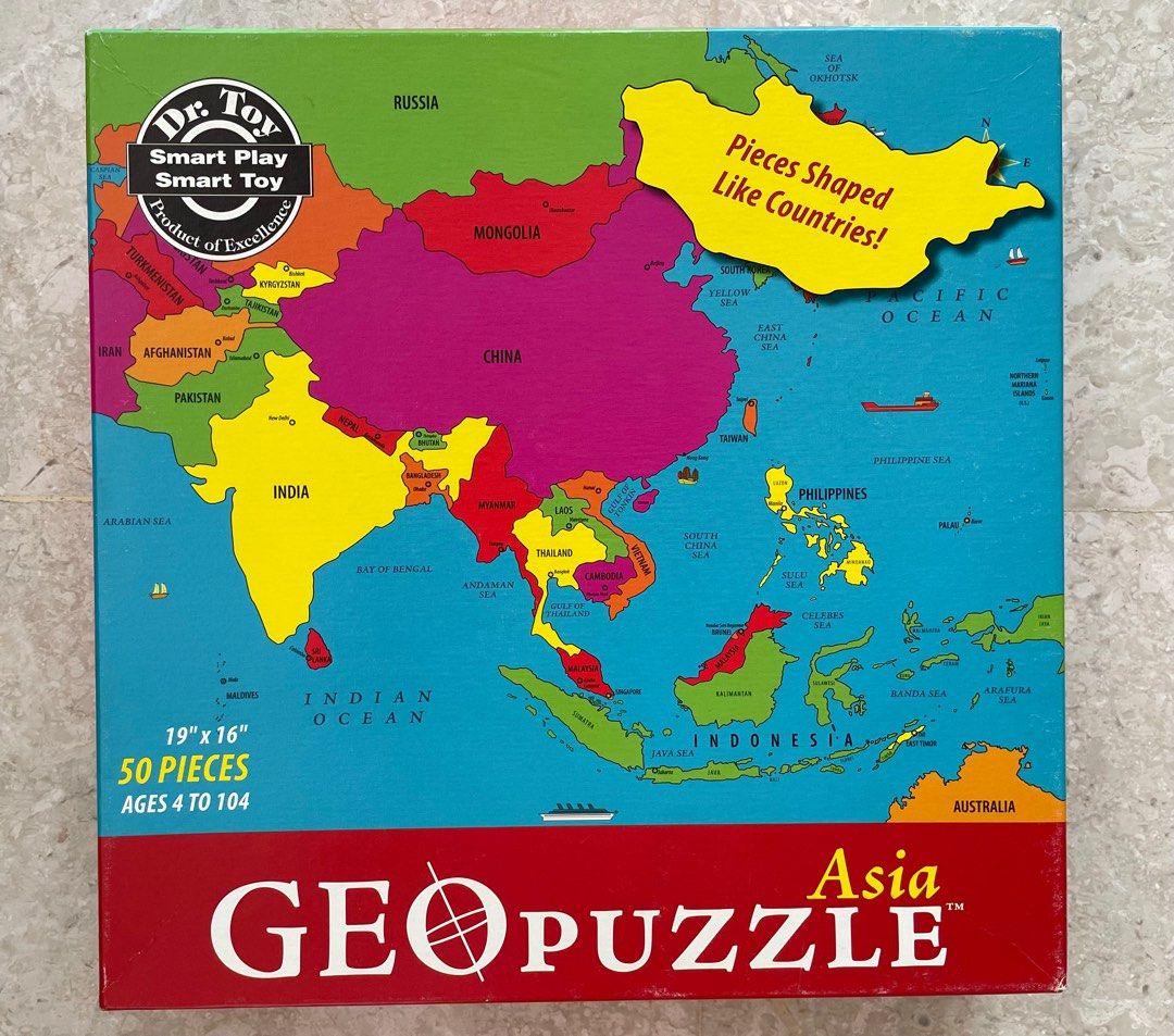 Pieces shaped like countries - GEOPUZZLE Asia (Jigsaw puzzle), Hobbies ...