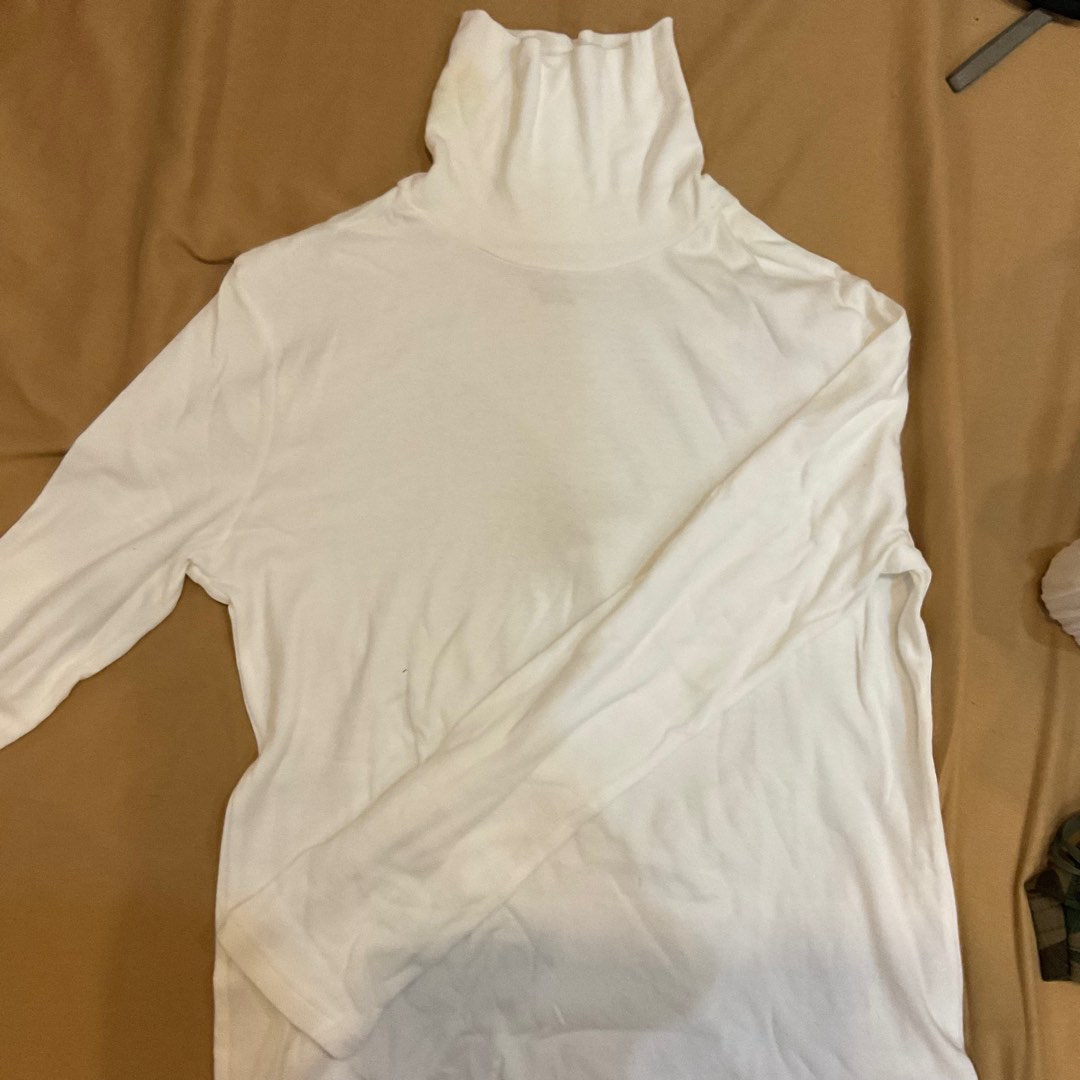 Plain White Turtle Neck Long Sleeves - Imported, Men's Fashion, Tops ...