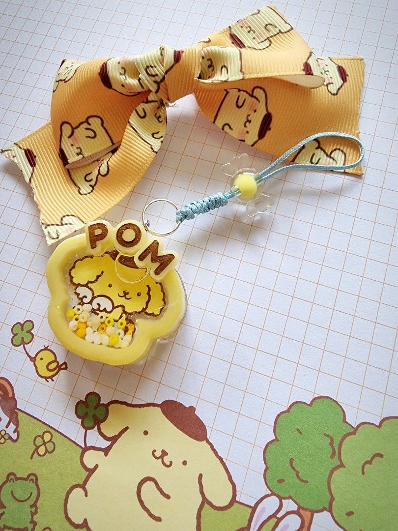 Pompompurin Shaker Phone Charm, Sanrio, Hobbies & Toys, Stationery ...