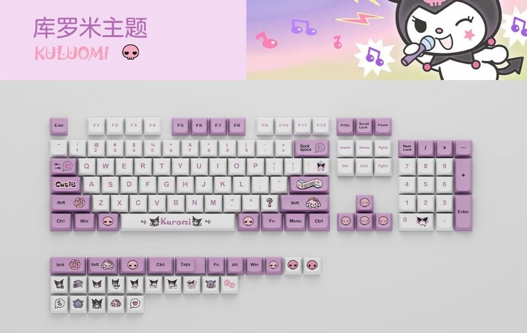 [Ready] Cinnamoroll Kuromi XDA Keycap mechanical keyboard Cute Sanrio ...