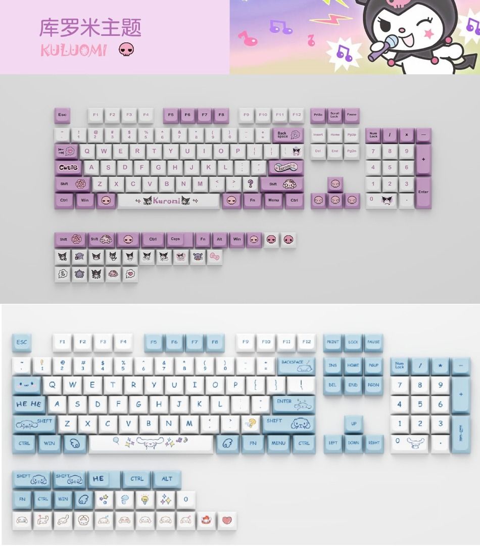 [Ready] Cinnamoroll Kuromi XDA Keycap mechanical keyboard Cute Sanrio ...