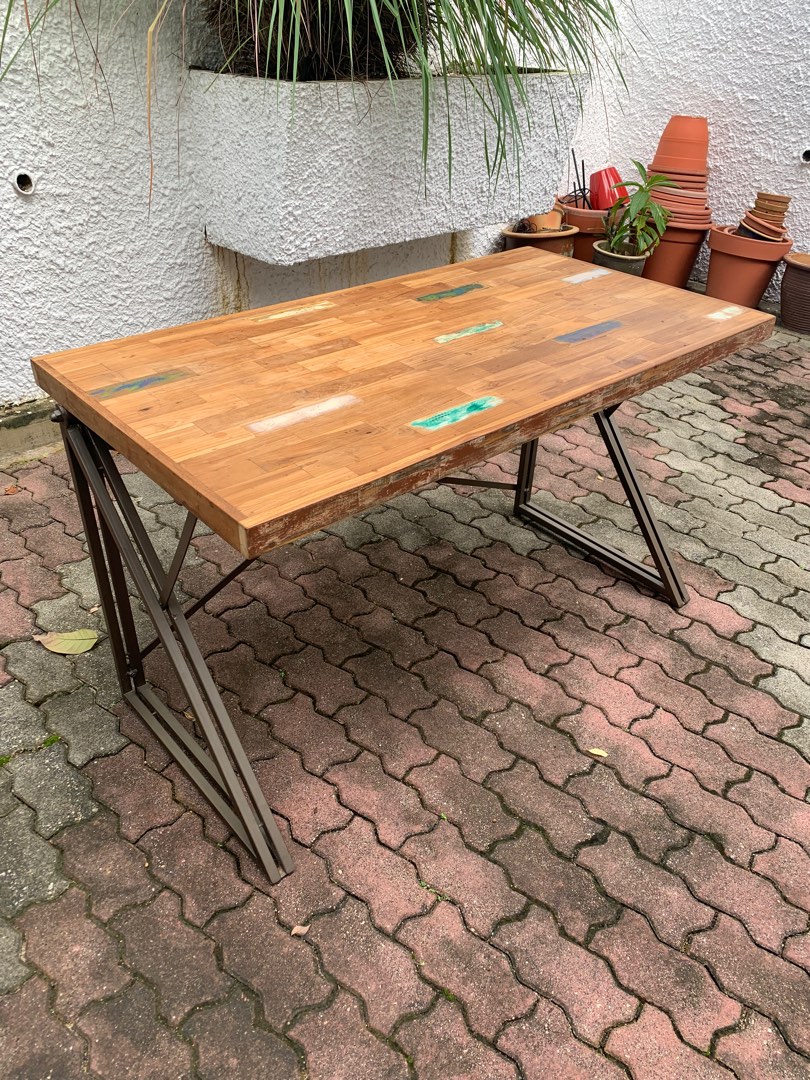 Reclaimed Teak / Boat Wood Desk, Furniture & Home Living, Furniture ...