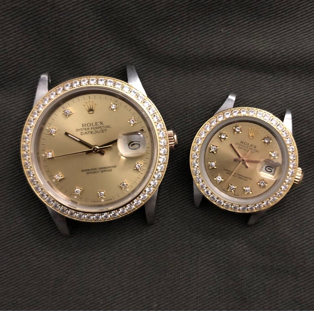 Rolex Diamond Dial Vintage Couple Watch Ref. 16233 Datejust & Ref. 6917 ...