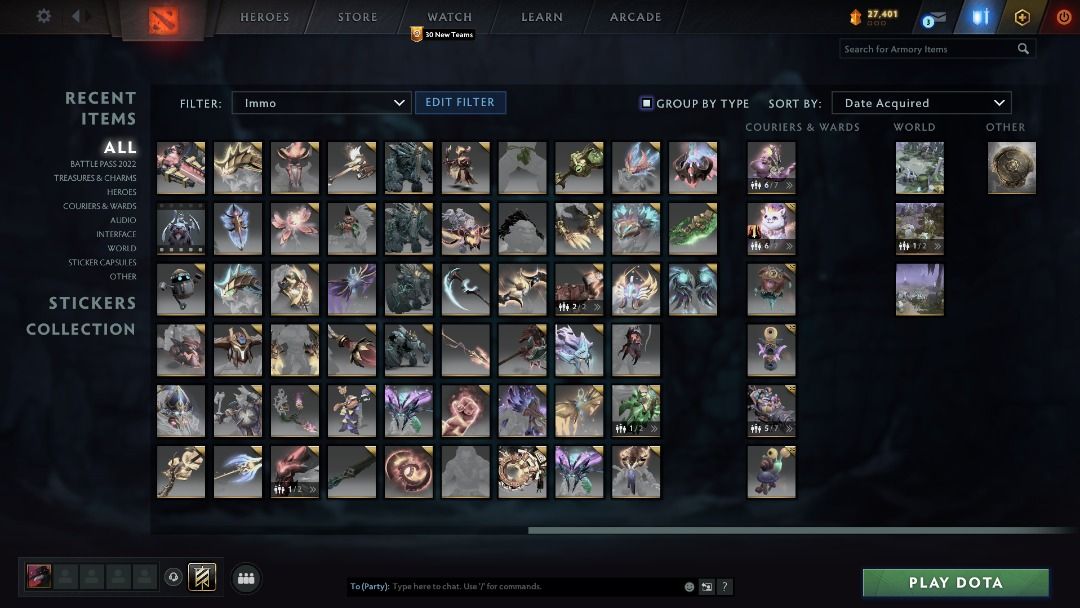 S> Dota 2 Collector's Account (7 Untradable Arcana 7 Persona & many ...
