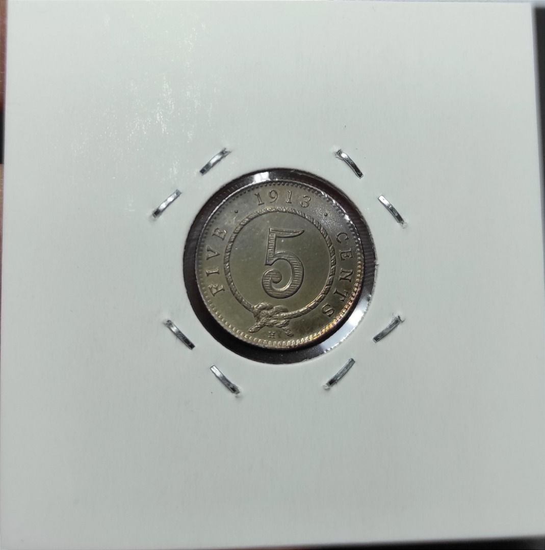 Sarawak Charles Brooke Silver Coin 5 Cents RARE Coin Year 1913 ( No ...