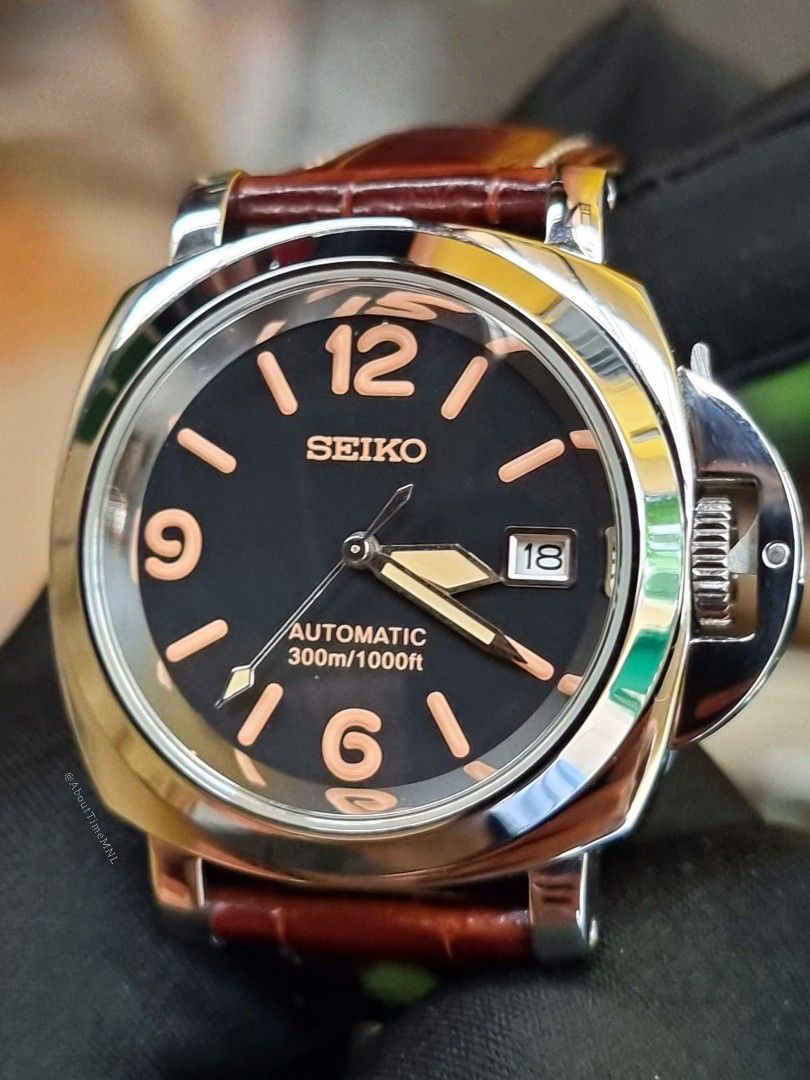 Seiko Mod Panerai Brown, Luxury, Watches on Carousell