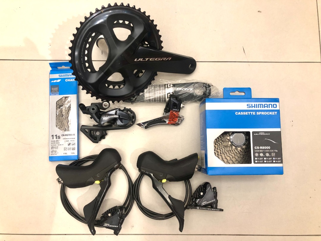 Shimano Ultegra R8020 Hydraulic Disc Brake 11 Speed Groupset, Sports Equipment, Bicycles & Parts ...