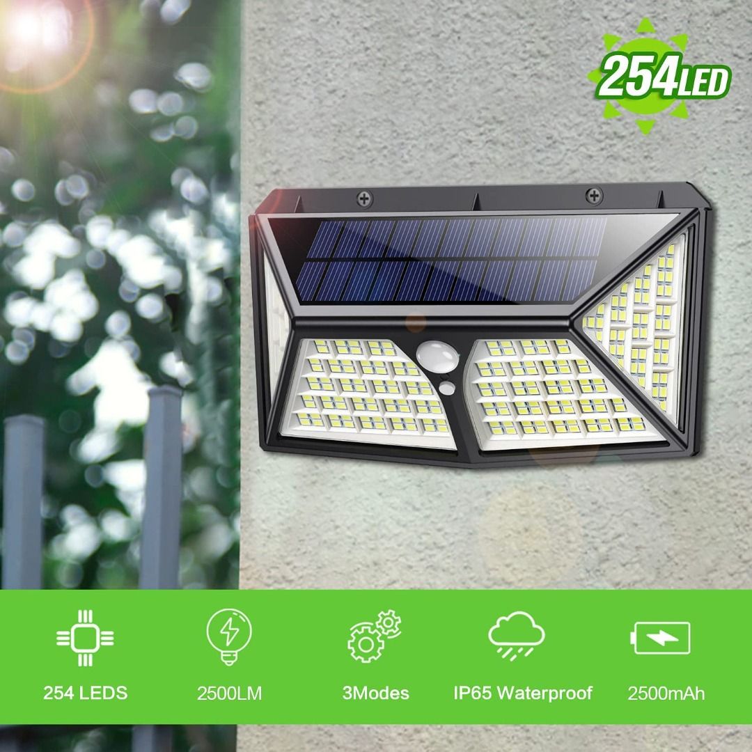 Solar Lights Outdoor 254 LED,【Automatic Illumination】 Feob Solar Motion ...