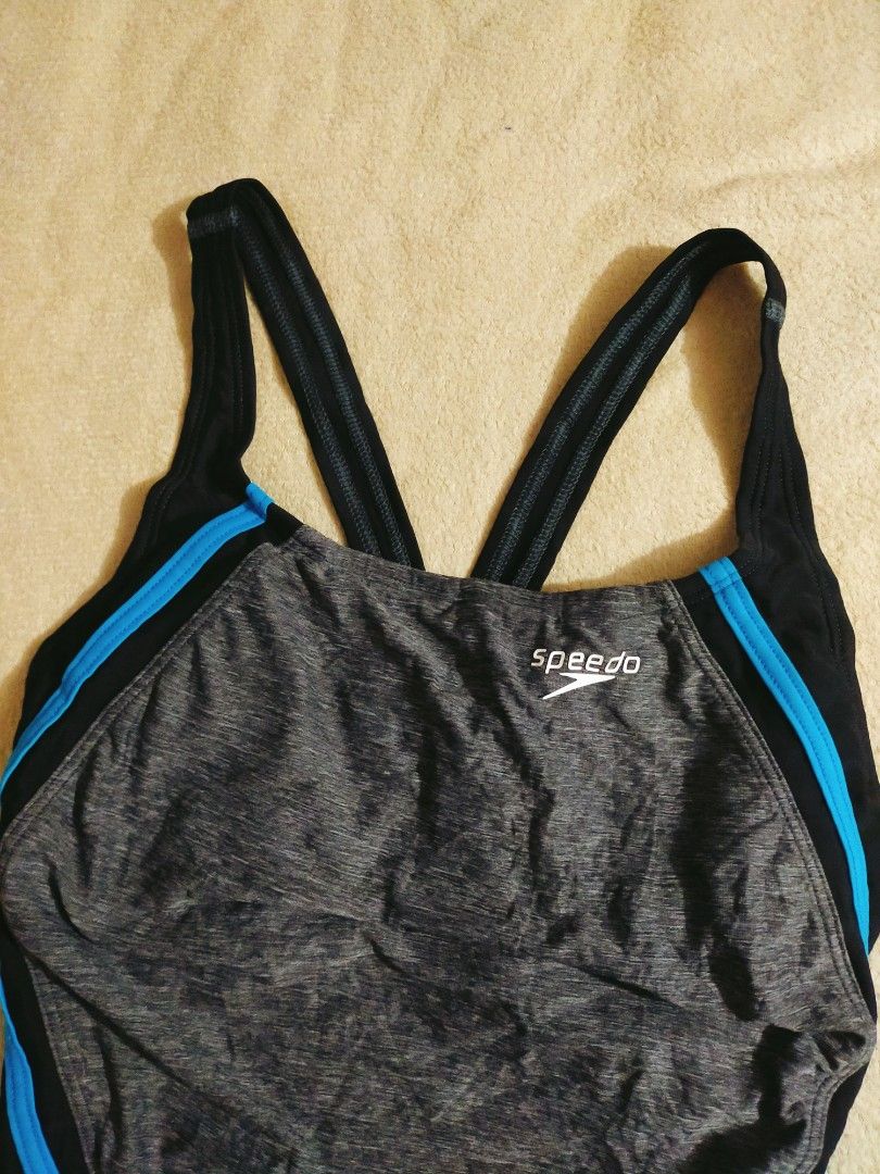 SPEEDO HEATHER QUANTUM GRAY ONE PIECE SWIMSUIT, Women's Fashion ...