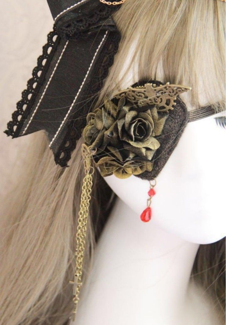 Steampunk/Gothic/Pirate Lolita Eyepatch for cosplay, Hobbies & Toys ...