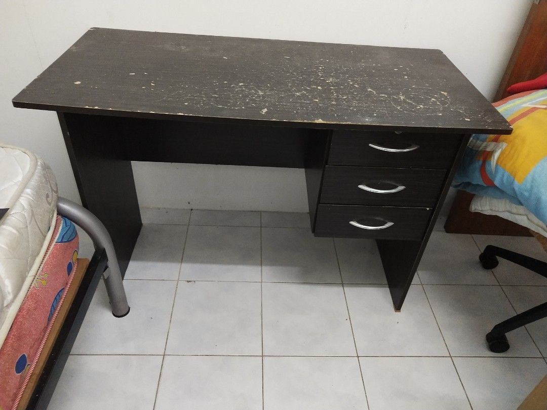 Meja Study table office table with drawers reading table, Furniture ...