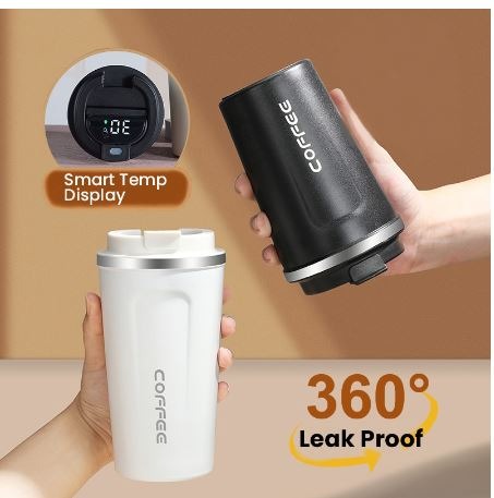 Temperature Display Thermal Coffee Cup Flask Smart Thermal Flask Bottle ...