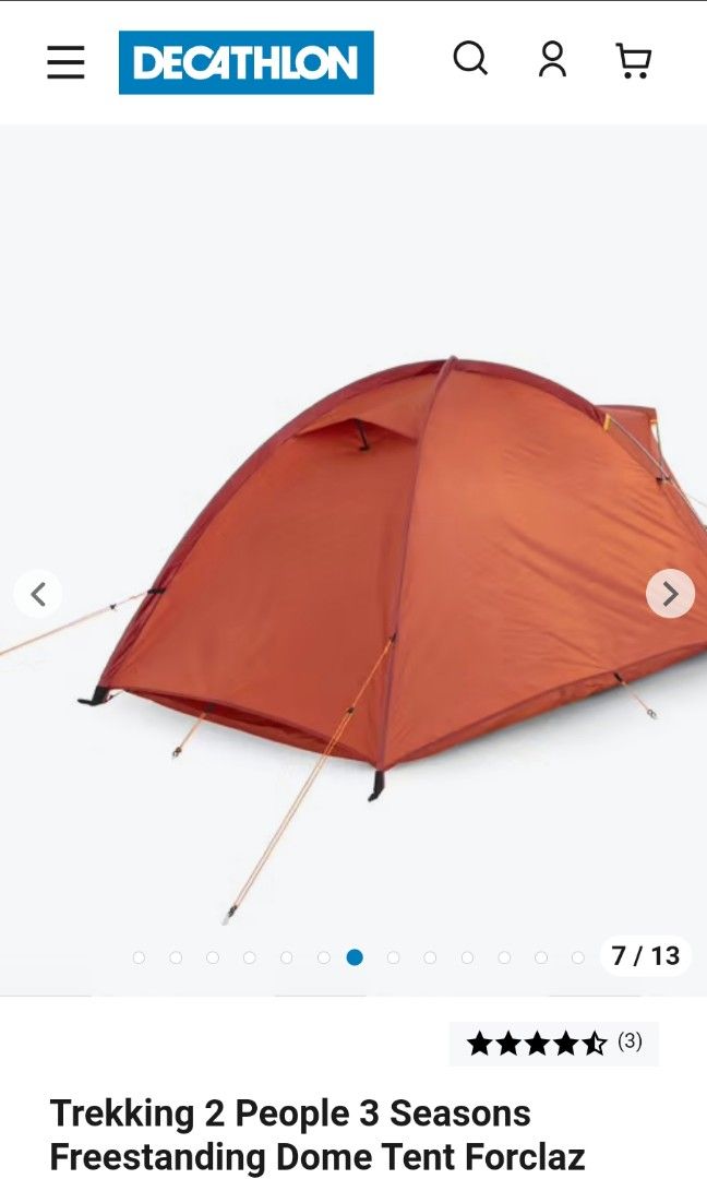 Trekking 2 People 3 Seasons Freestanding Dome Tent Forclaz Trek 100 ...