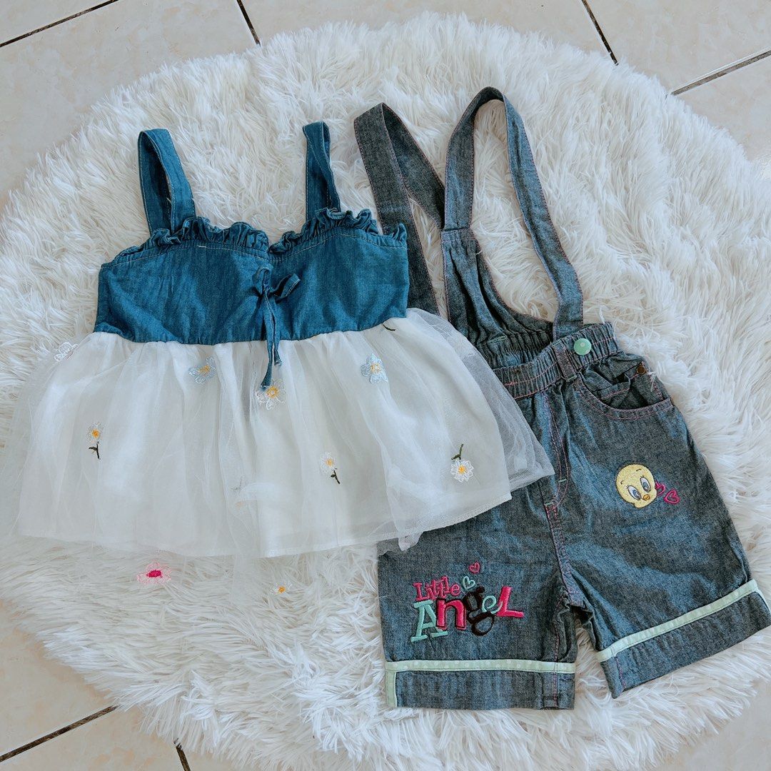 Tutu top & Baby Looney Tunes Overall Combo, Babies & Kids, Babies ...