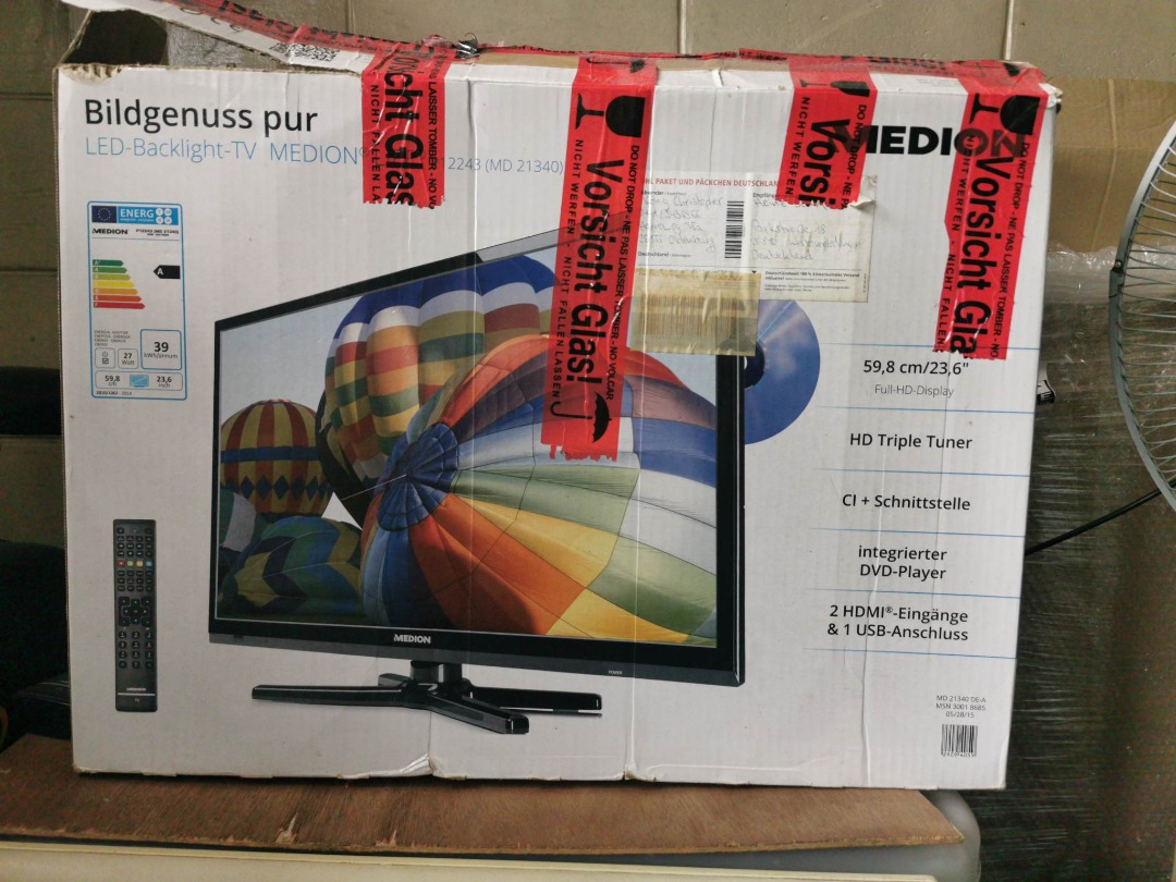 TV and Computer Monitor with Built-in DVD Player (23.6"), TV & Home ...