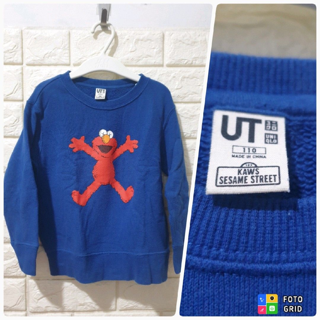 UNIQLO SWEATER SESAME STREET ELMO BLUE JACKET FOR BOYS GIRLS 3 - 4 YO ...