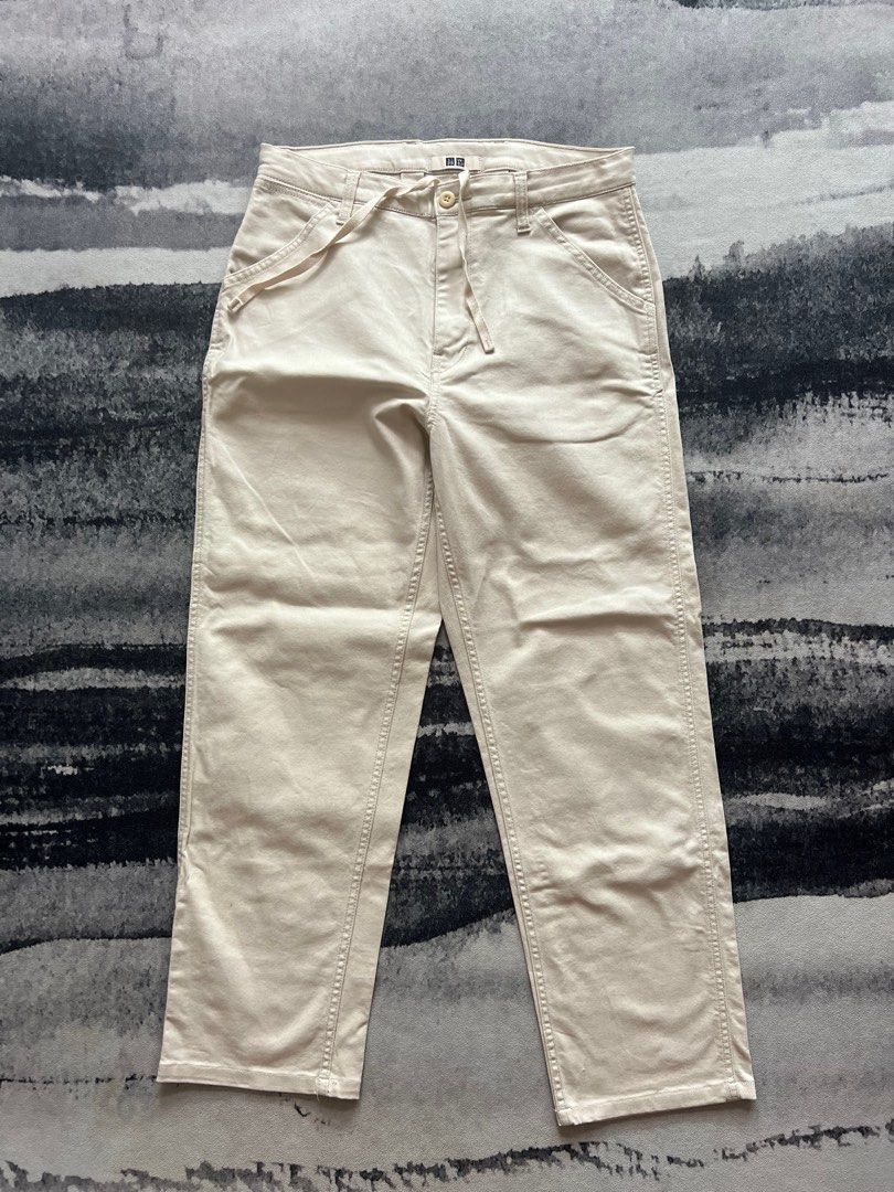 Uniqlo U Wide Fit Baker Pants (W34), Men's Fashion, Bottoms, Trousers ...