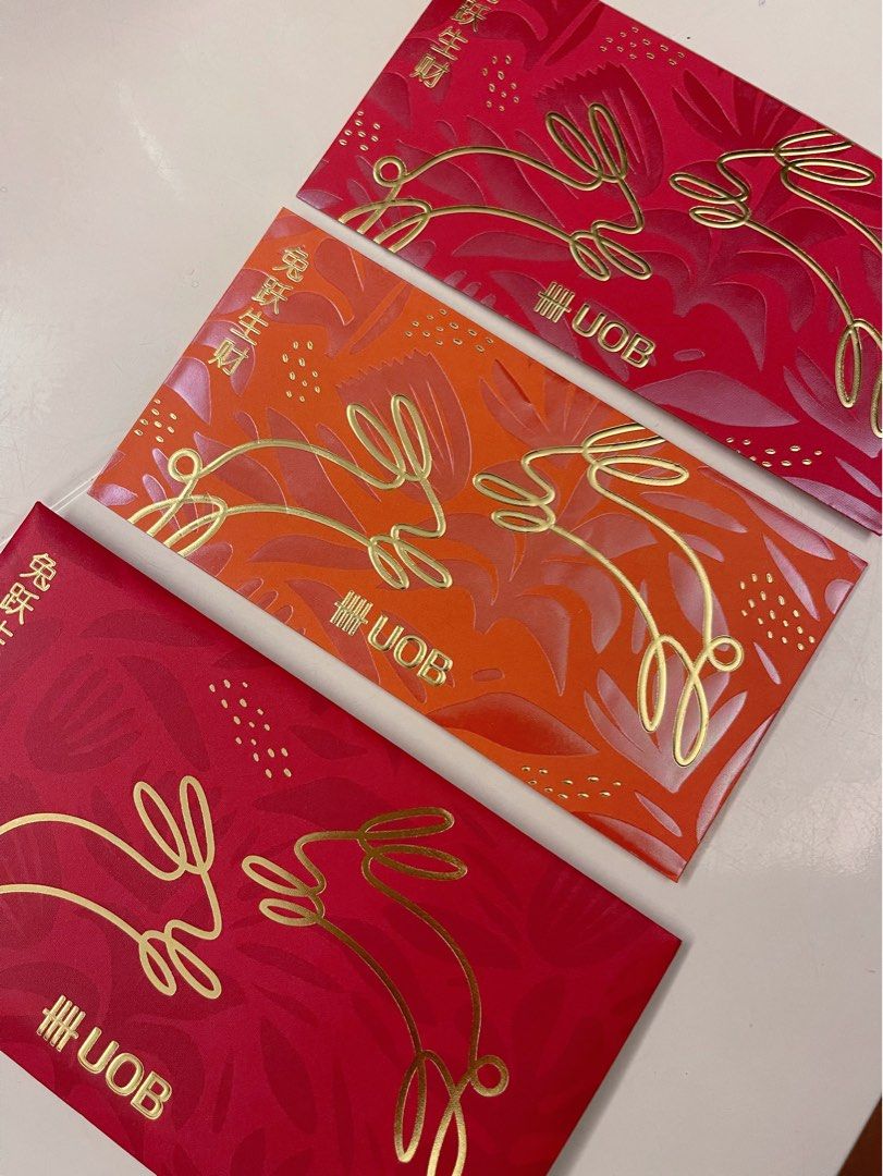 UOB 2023 Red Packet 8pcs + Envelope / Angpow / Ang Pow, Hobbies & Toys ...