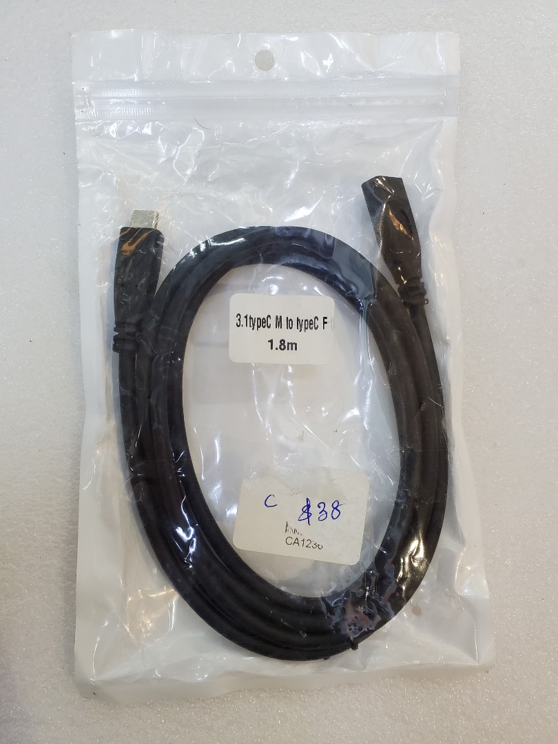 USB-C Male to USB-C Female Extension Cable 1.8 Meter, Computers & Tech ...