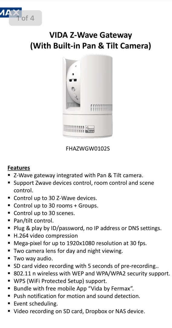 VIDA Smart Home Gateway, Furniture & Home Living, Security & Locks ...