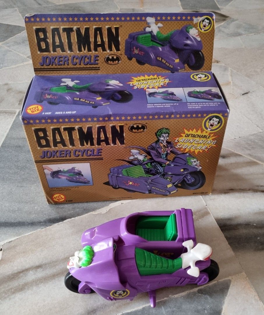 Vintage 1989 Toybiz Batman Lot Batmobile with Cocoon, Batcycle, Joker ...