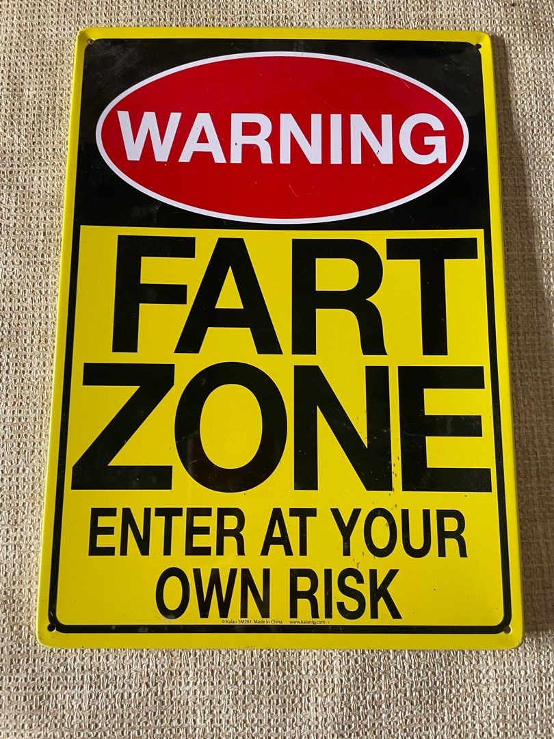 Wall Decor Warning Do not Enter Fart Zone, Furniture & Home Living ...