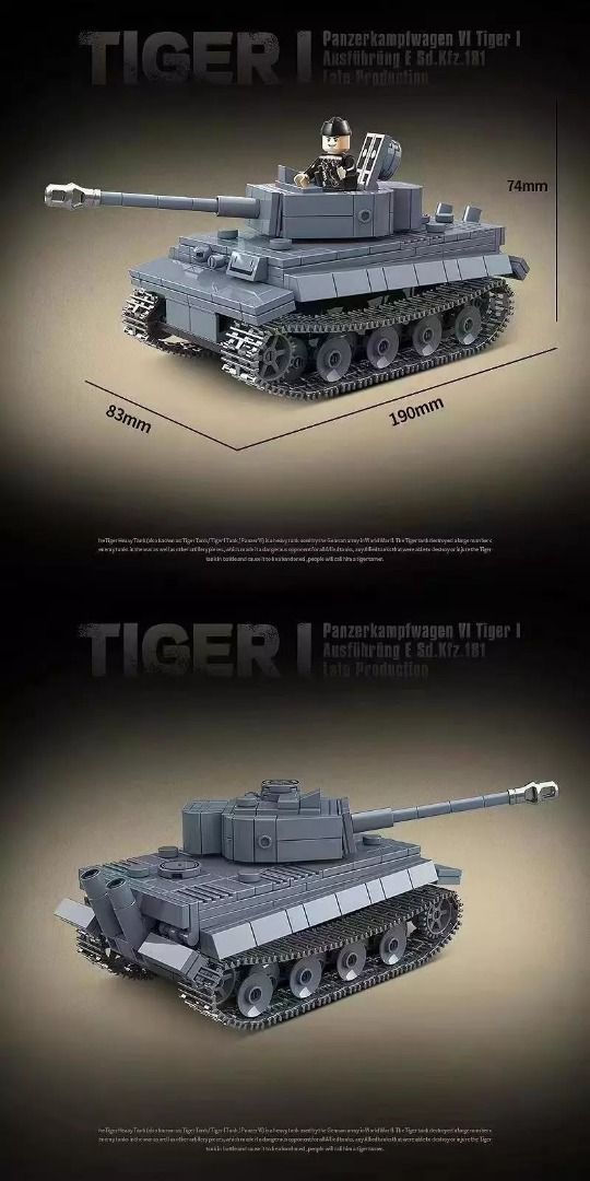 World War 2 German Tiger Heavy Tank Panzerkampfwagen VI Building Block ...