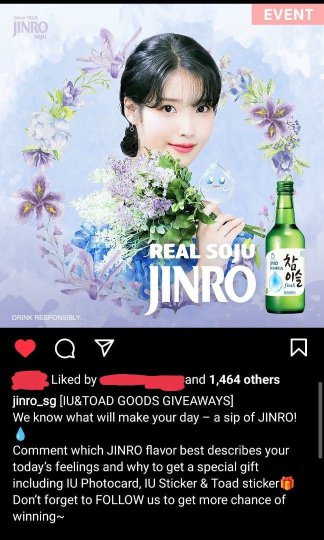WTS IU JINRO PC LIMITED EDITION, Hobbies & Toys, Memorabilia & Collectibles, K-Wave on Carousell
