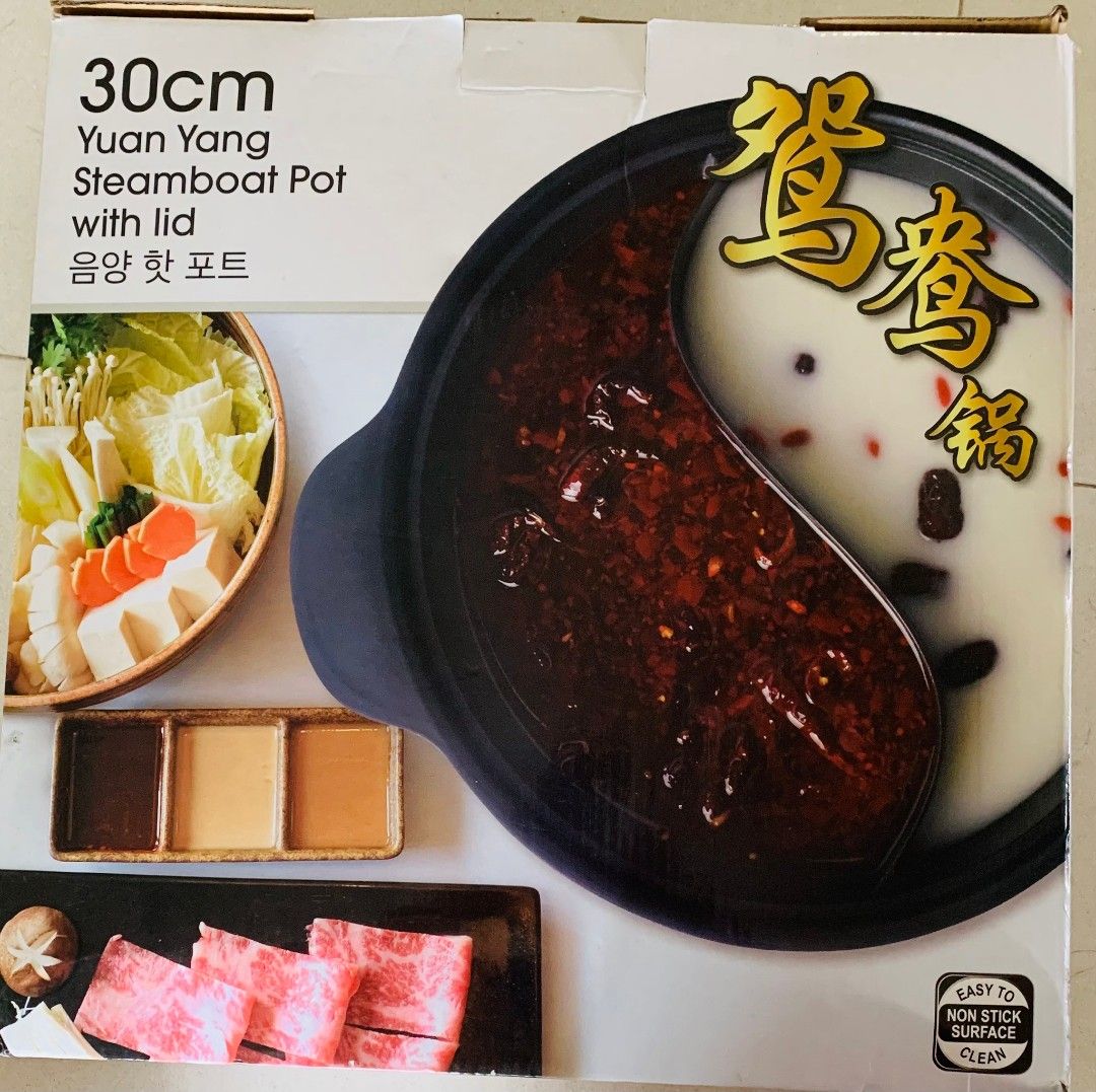 Yuan Yang Steamboat Pot with lid, TV & Home Appliances, Kitchen ...