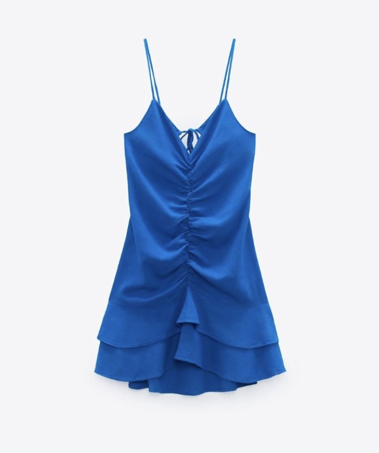 Zara Ruffle Linen Dress, Women's Fashion, Dresses & Sets, Dresses on ...