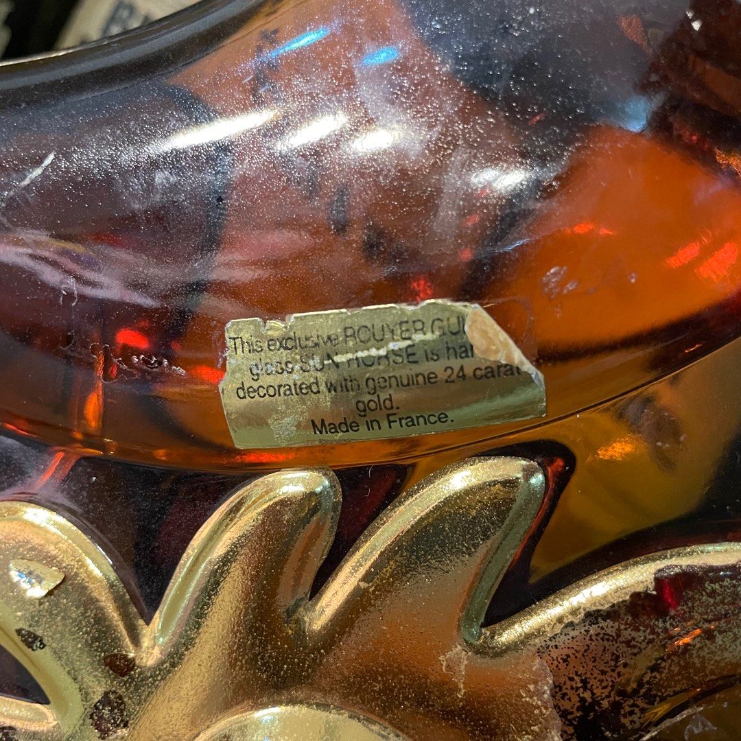 24K Gold Rouyer Guillet glass sun horse cognac xo not VSOP cognac 750ml ...