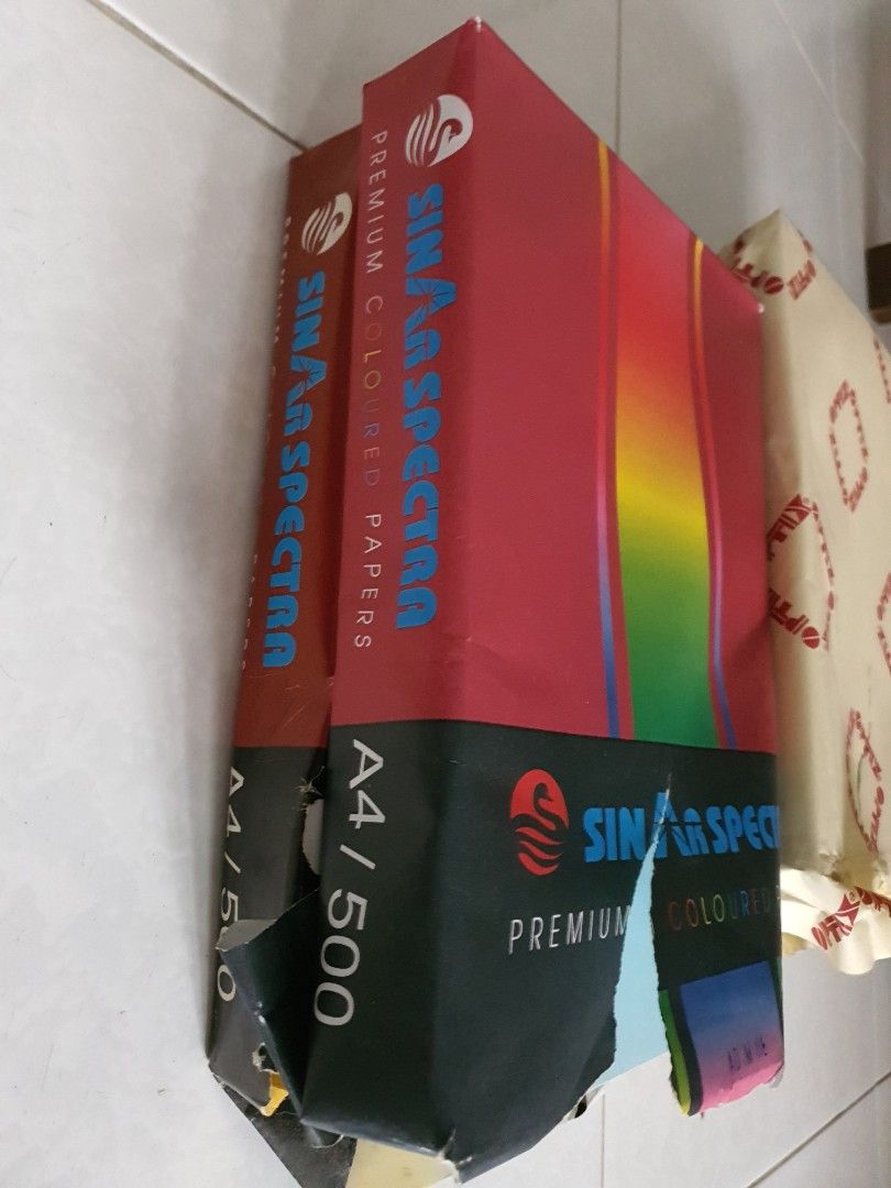 $58 for 4 reams A4 colour paper as per photos, Hobbies & Toys ...